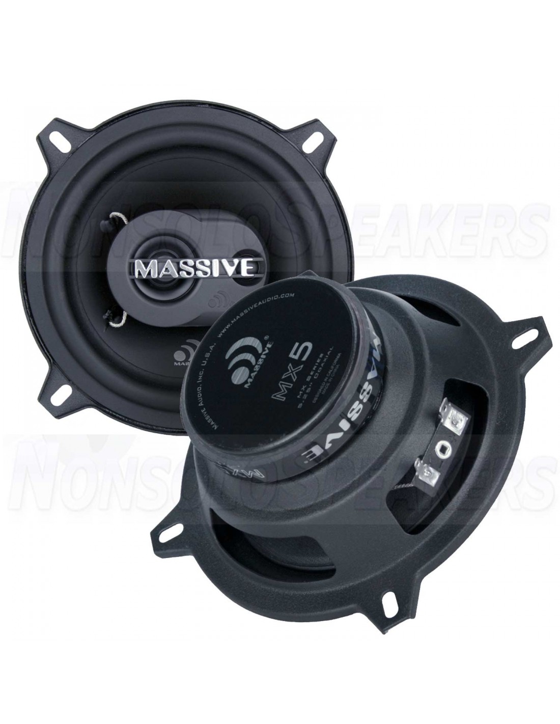 Massive Audio MX5 - 5.25" 2-Way 40 Watts RMS Coaxial Speakers - Music ...