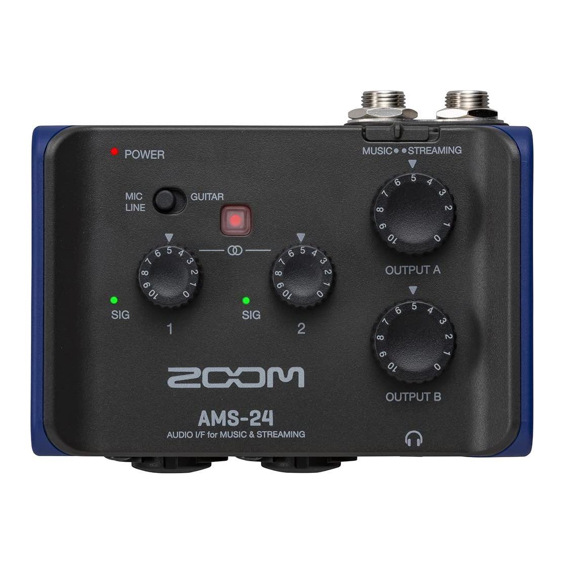 Zoom AMS-24 USB Audio Interface, 2 Inputs, 4 Outputs, Loopback, Direct ...